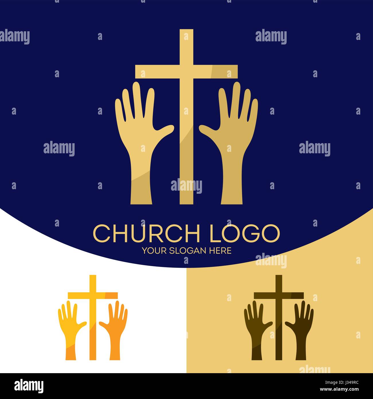 Logo de l'église. Symboles chrétiens. La croix de Jésus Christ, les ...