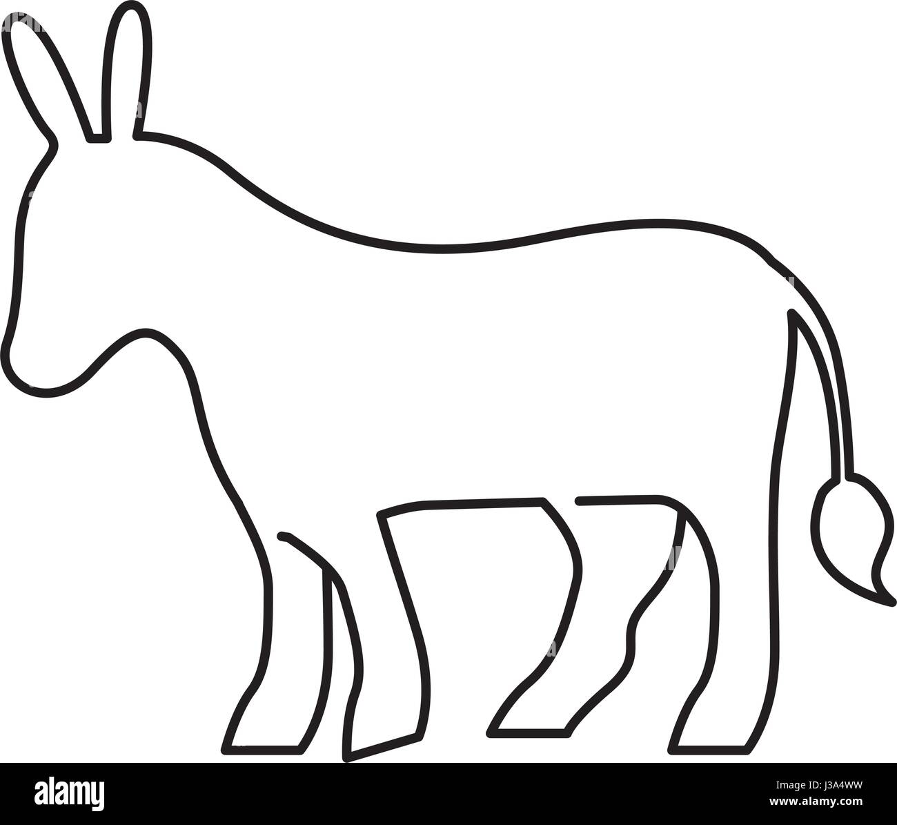 Design silhouette âne isolés Image Vectorielle Stock - Alamy