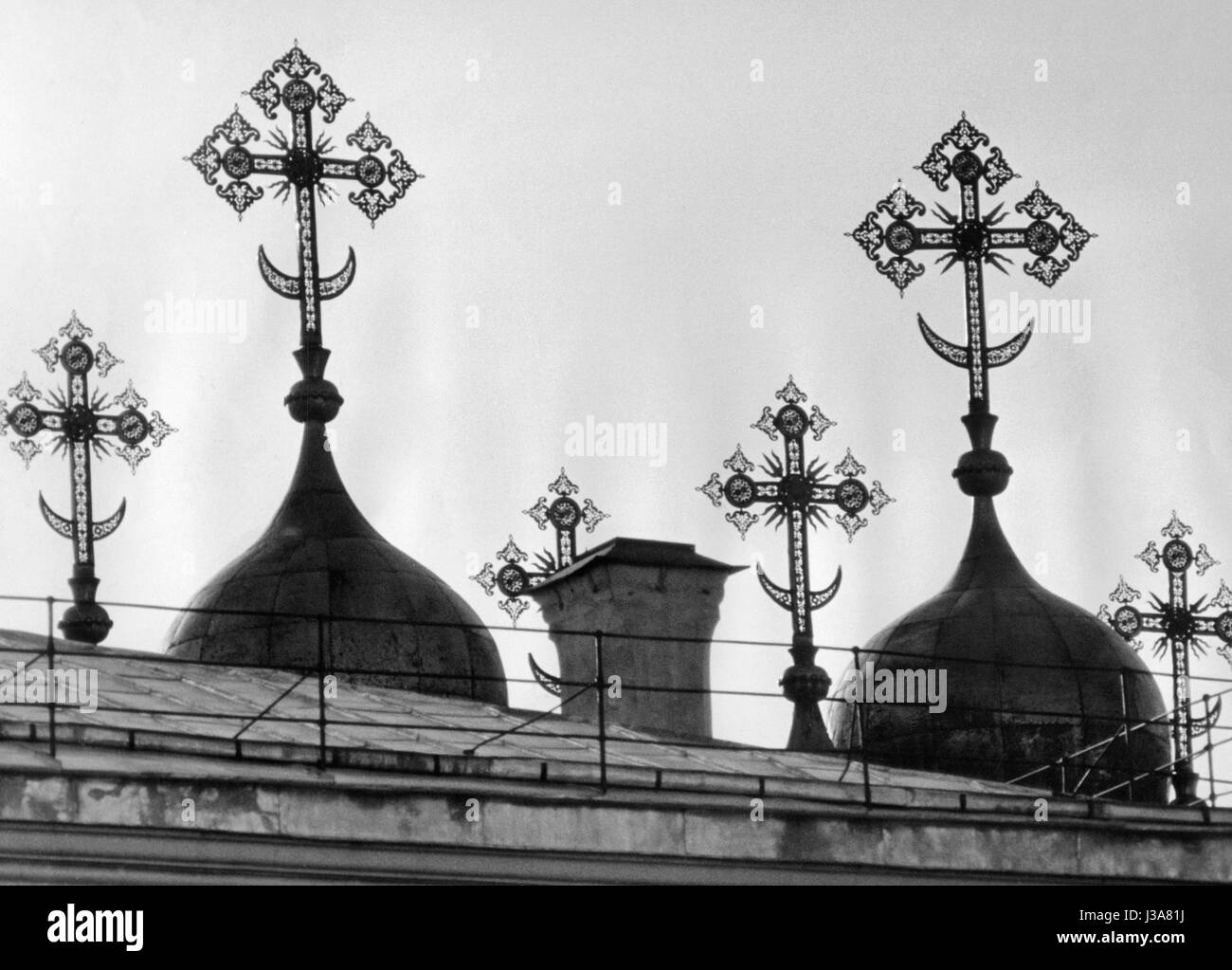 Russia moscow kremlin roof detail Banque d'images noir et blanc - Alamy