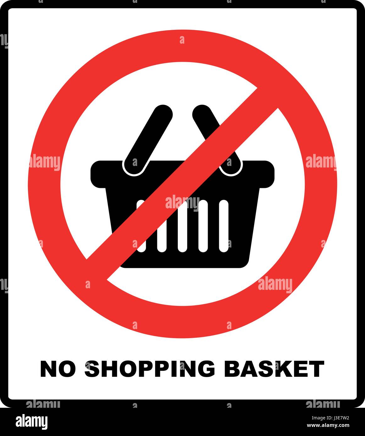 Pas de panier signe, vector illustration. Symbole d'interdiction dans ...