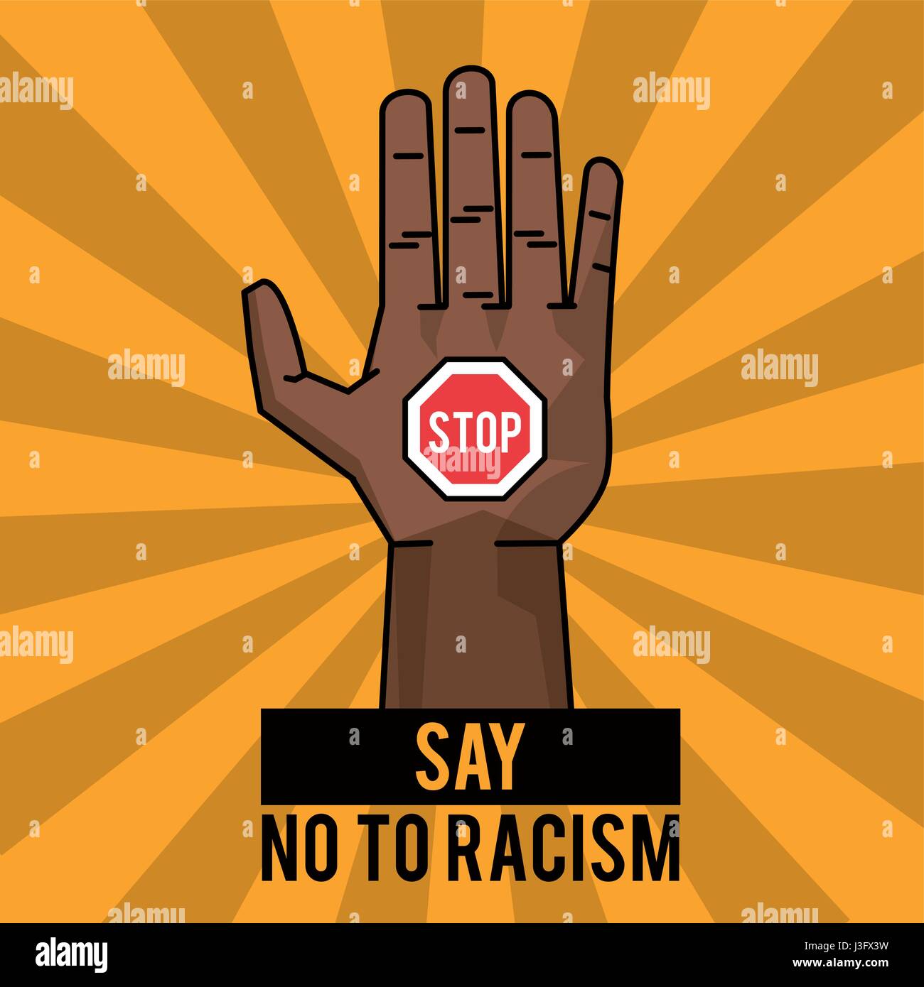 Dites non au racisme arrêter une campagne d'affichage Image Vectorielle ...