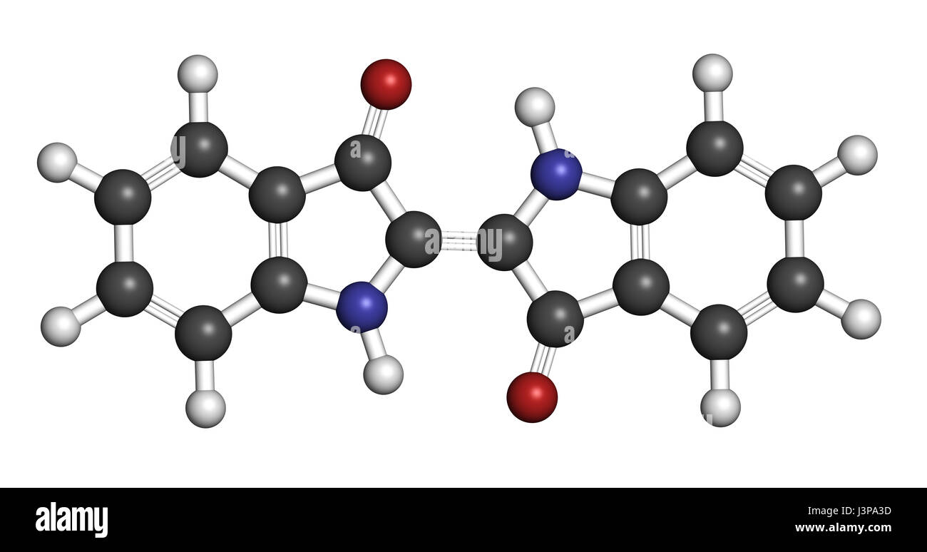 L'indigotine indigo molécule. La couleur utilisée pour la production de ...