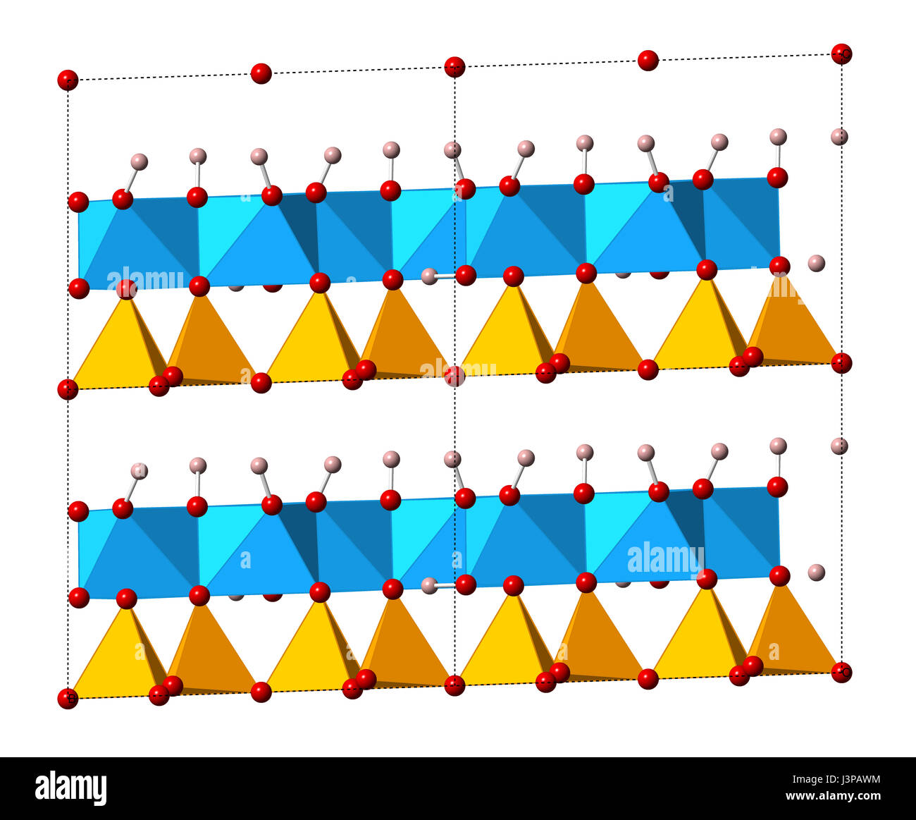 Le minéral de la kaolinite, structure cristalline. Montré que des ...