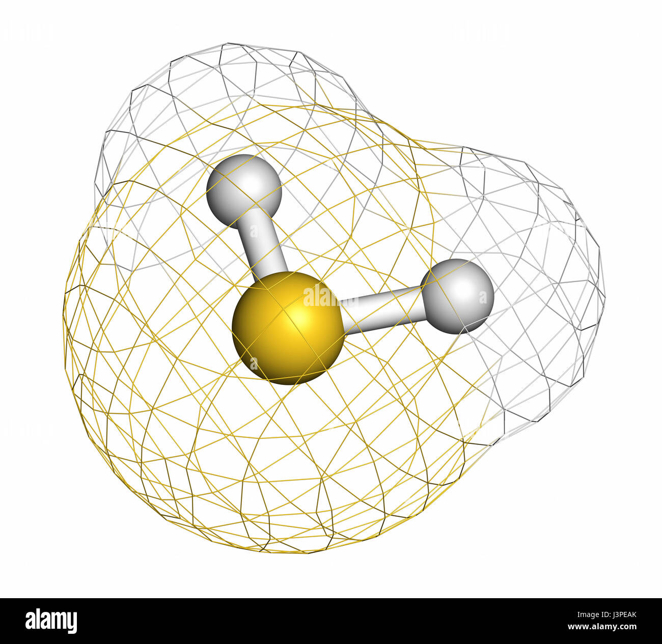 L'hydrogène sulfuré (H2S) molécule. Gaz toxiques avec odeur ...