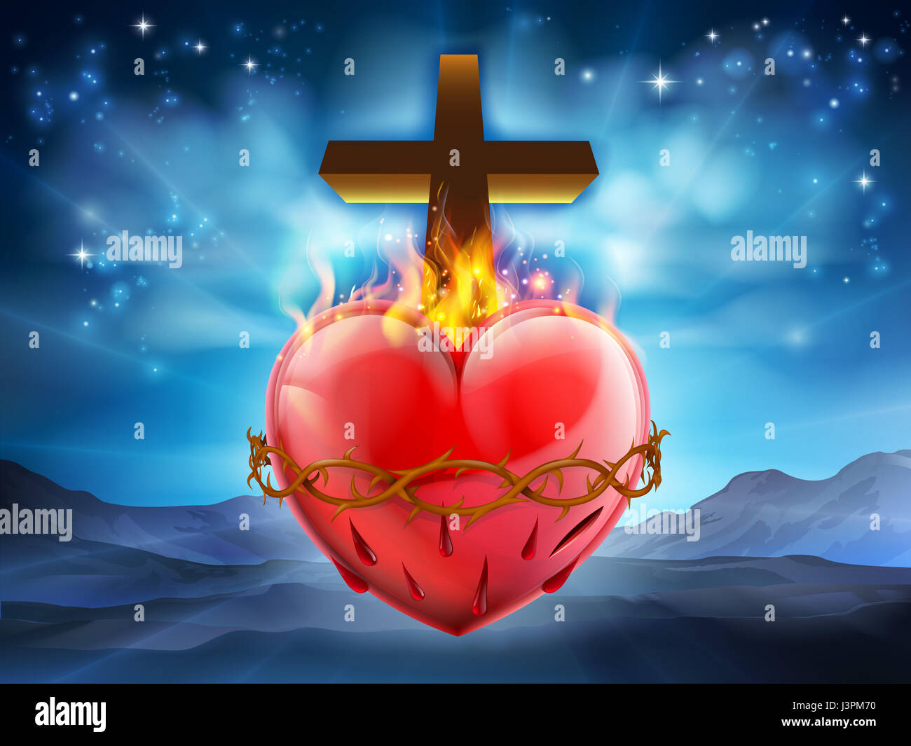 Christian Sacré Coeur, représentant Jésus Christ est l'amour divin pour ...