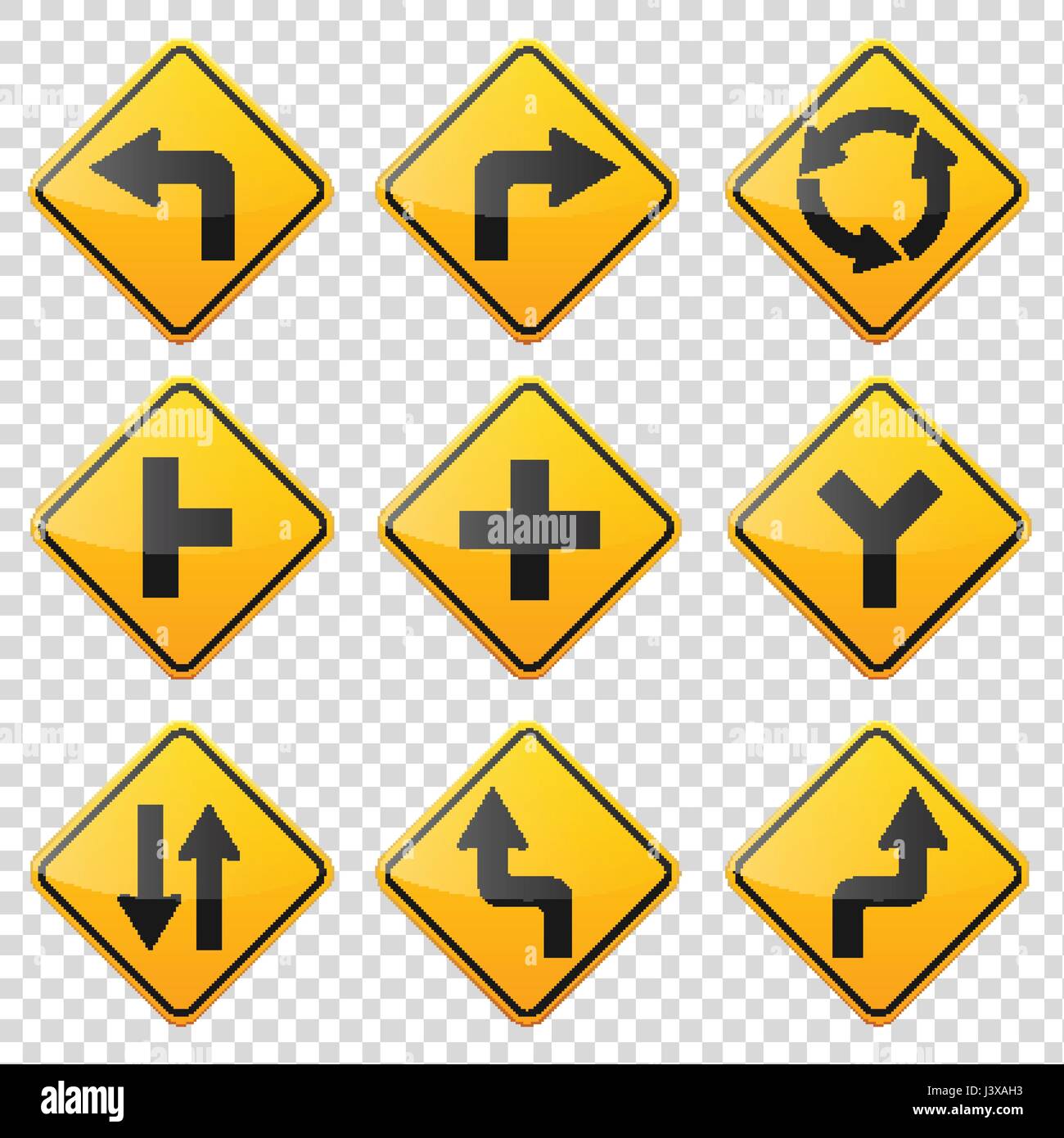 La signalisation routière collection isolé sur fond blanc. Contrôle de ...