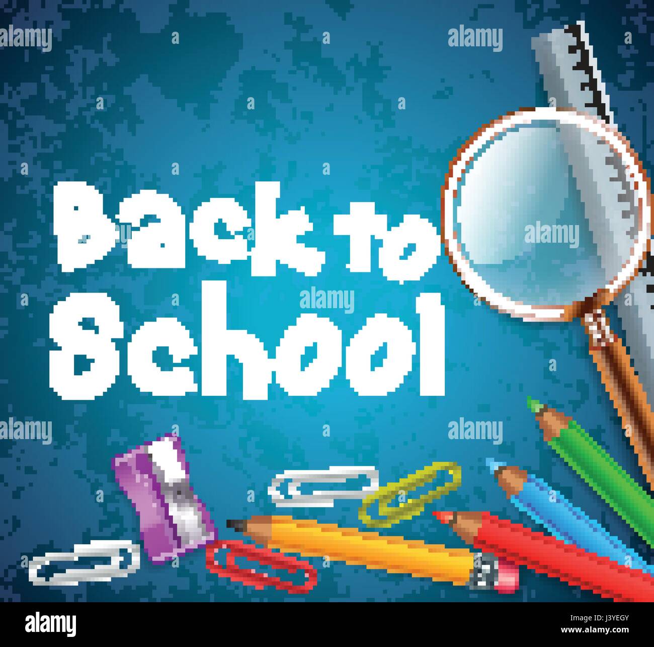 Retour à l'école Titre vecteur mots avec les éléments de l'école avec ...