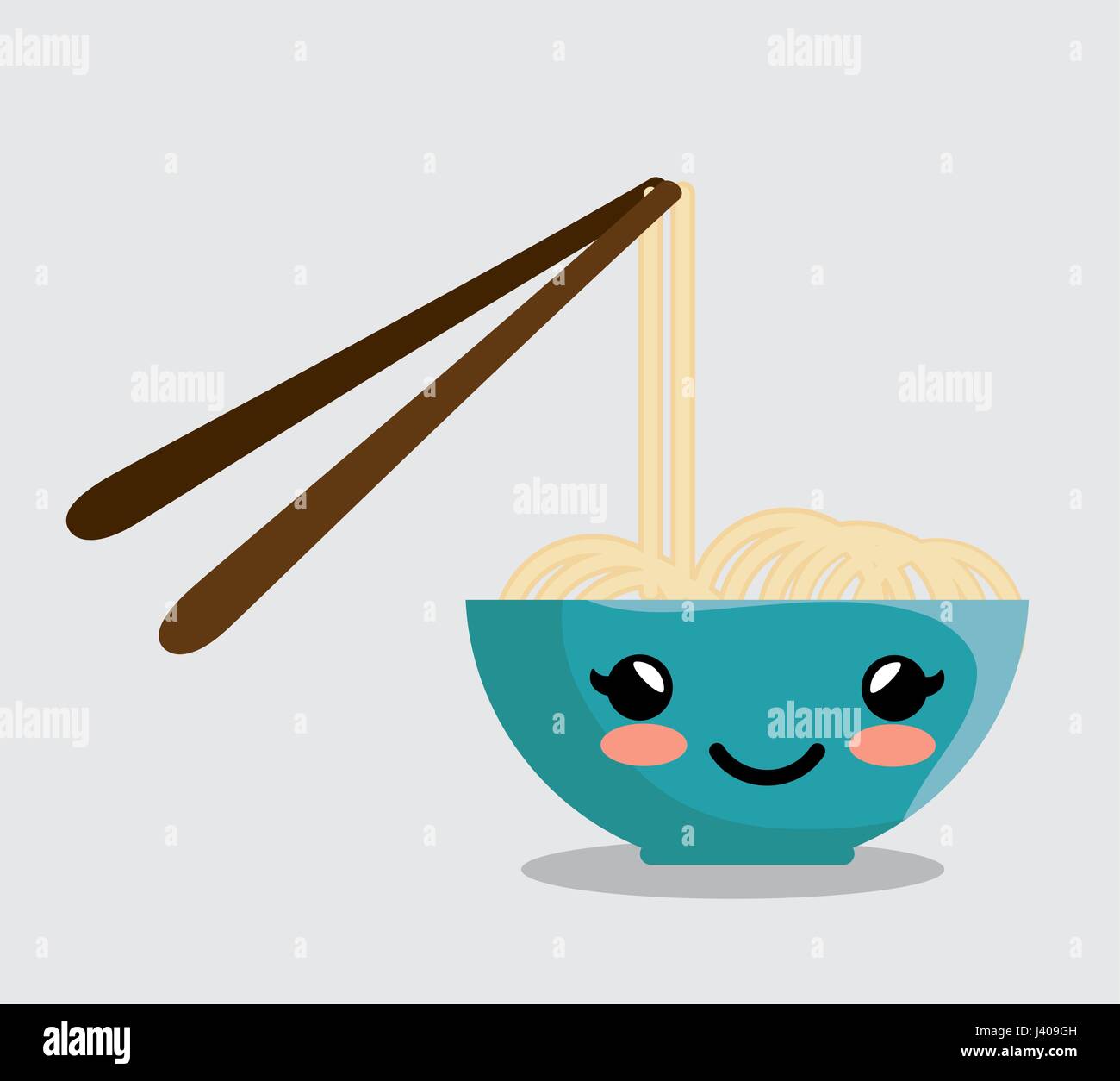 Kawaii noodles icon Banque d'images vectorielles - Alamy