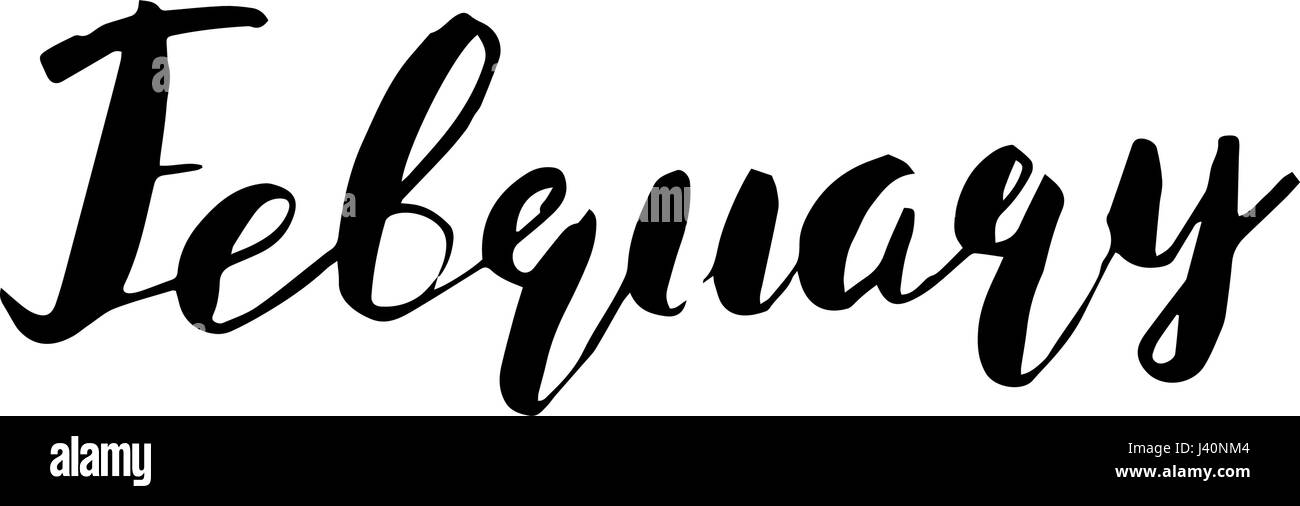 Bonjour lettrage Février. Citation inspirante. Hand drawn typographie ...