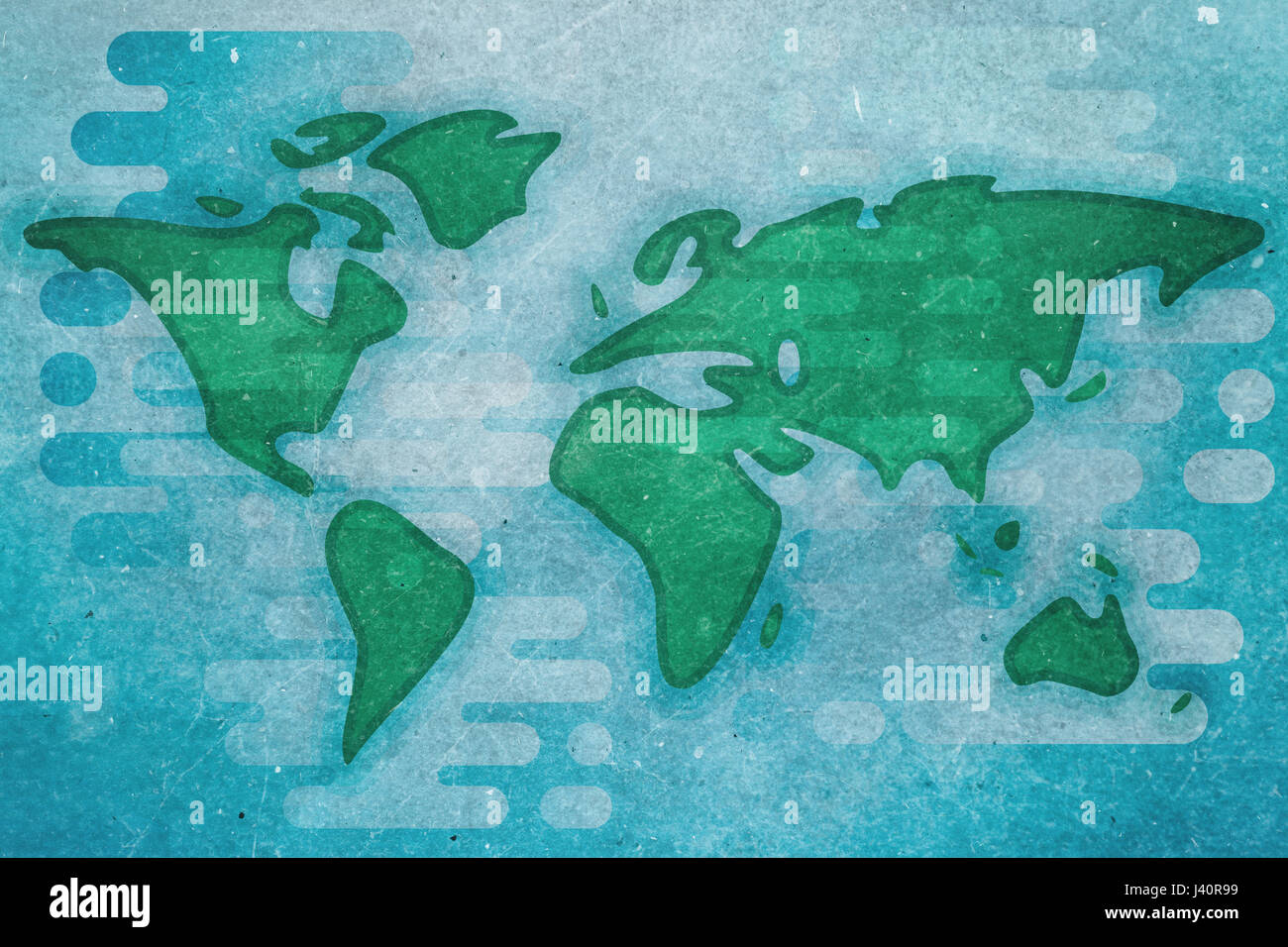 Carte du monde cartoon illustration plat texturé Photo Stock - Alamy