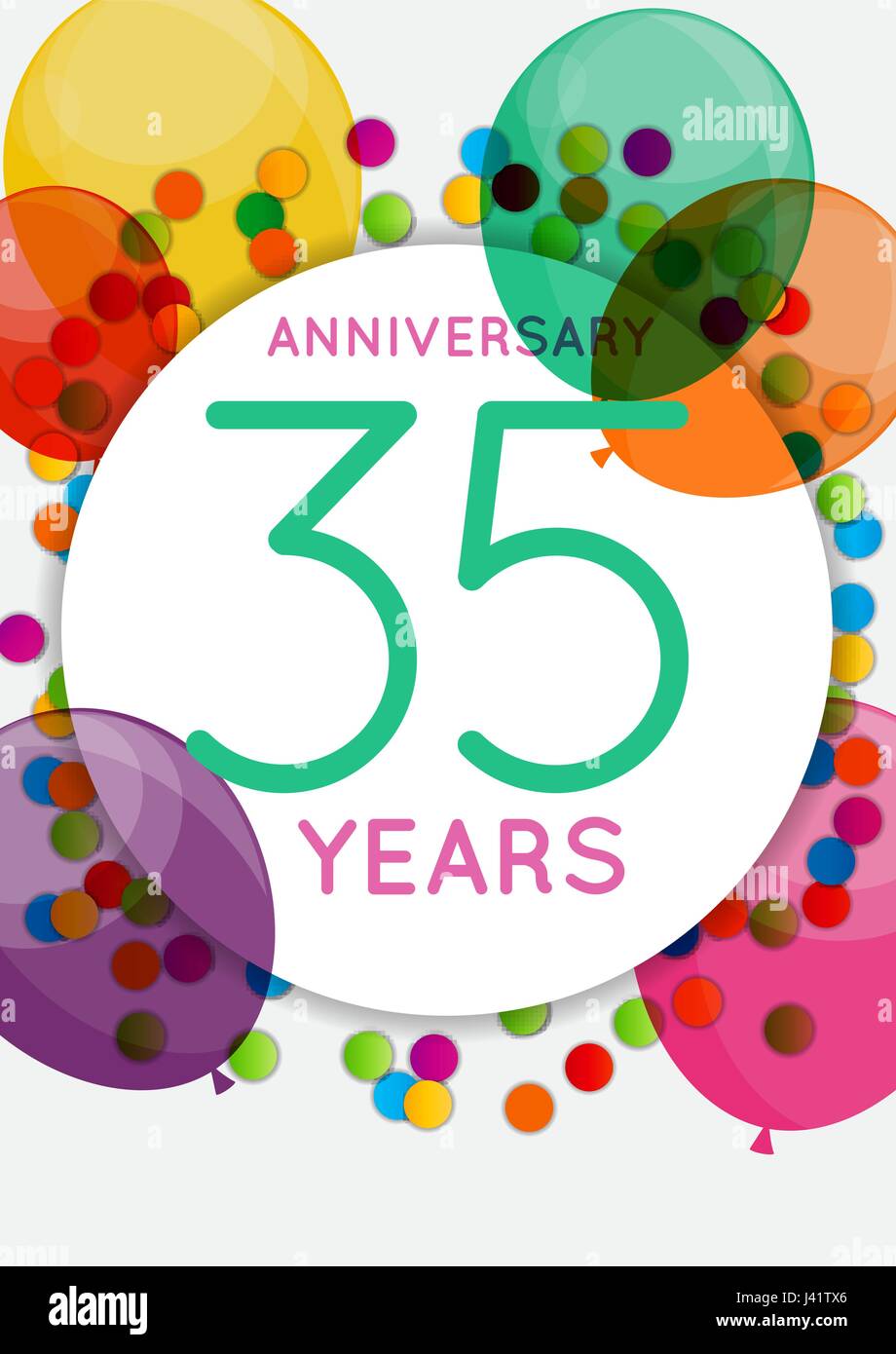 35 ans modèle anniversaire félicitations, carte de Vœux, Invitation ...