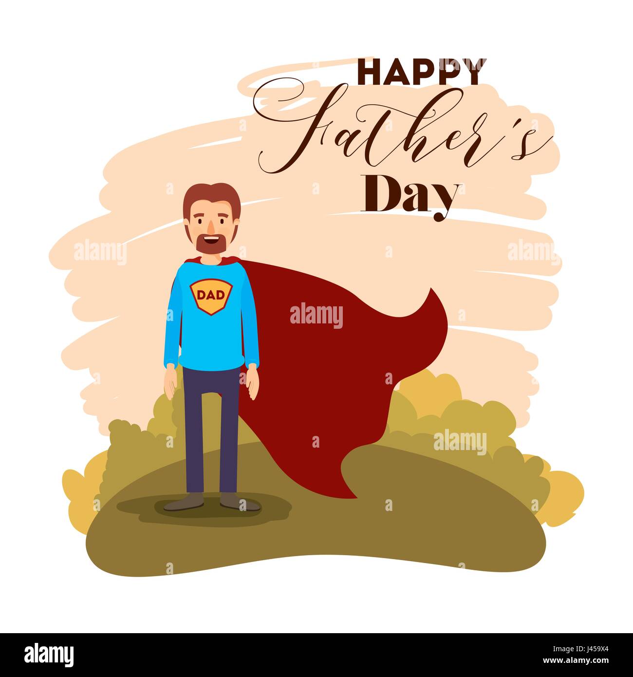 Carte colorée avec papa super héros sur la fête des pères Image ...