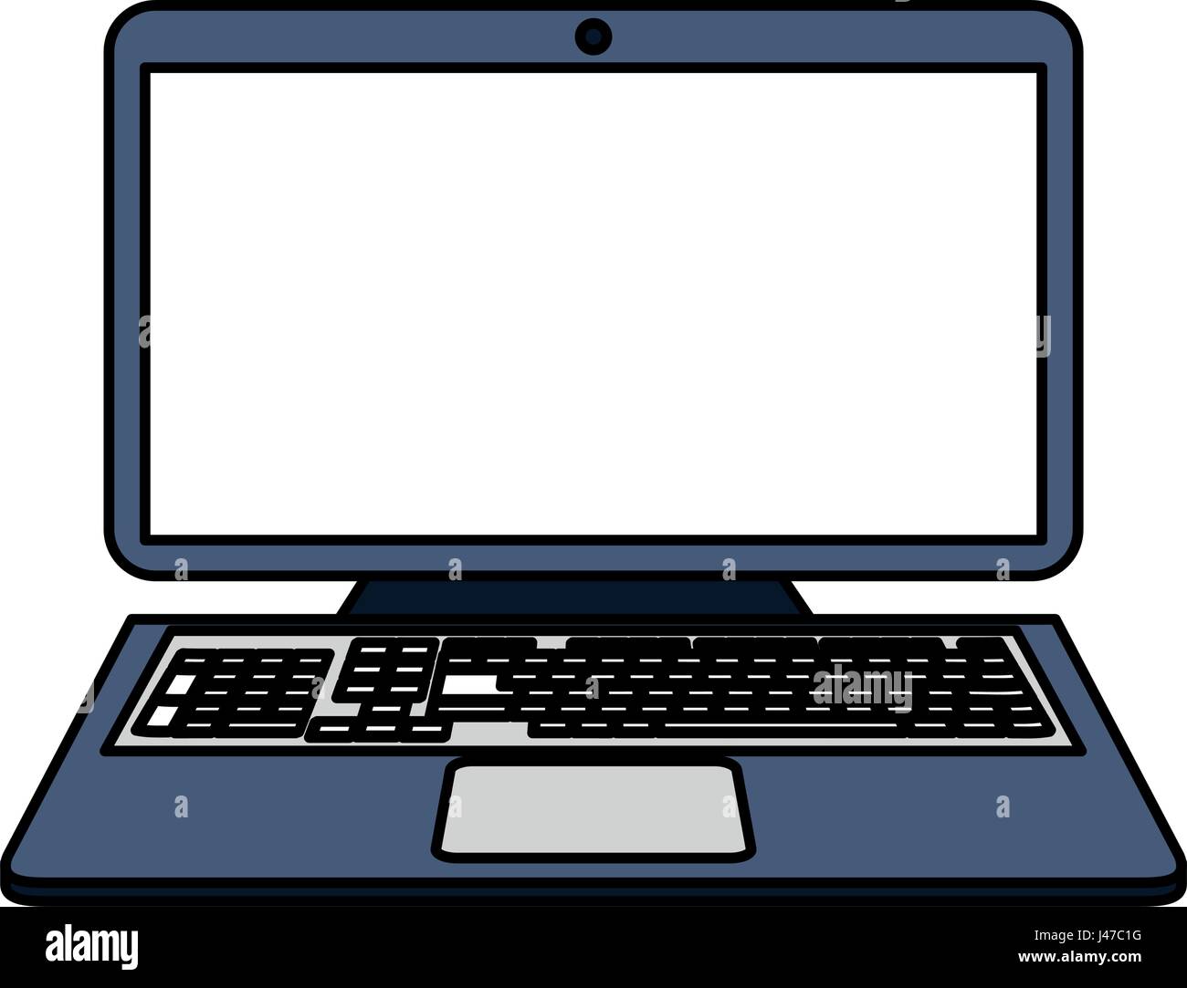 Cartoon couleur image ordinateur portable avec clavier Image ...