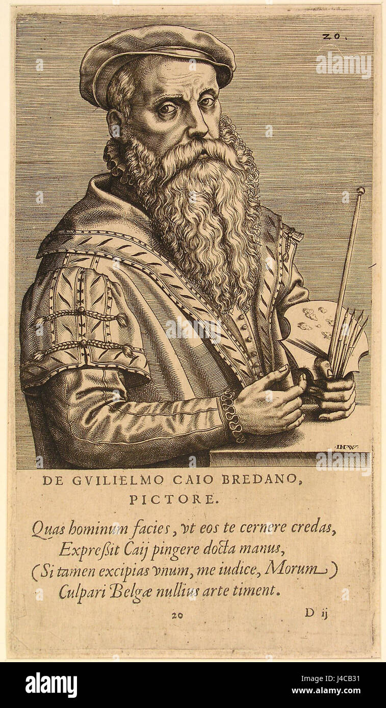 Cette gravure du XVIe siècle de Johannes Wierix présente un portrait ...