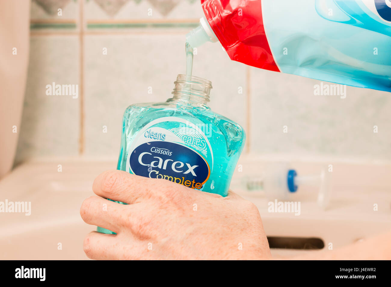 Une pompe de savon d'action étant représentées avec un 'Eco friendly ...