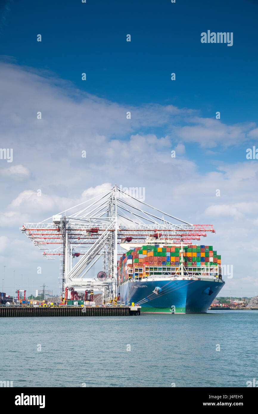 MOL Triumph container ship at DP World Container Port de Southampton ...