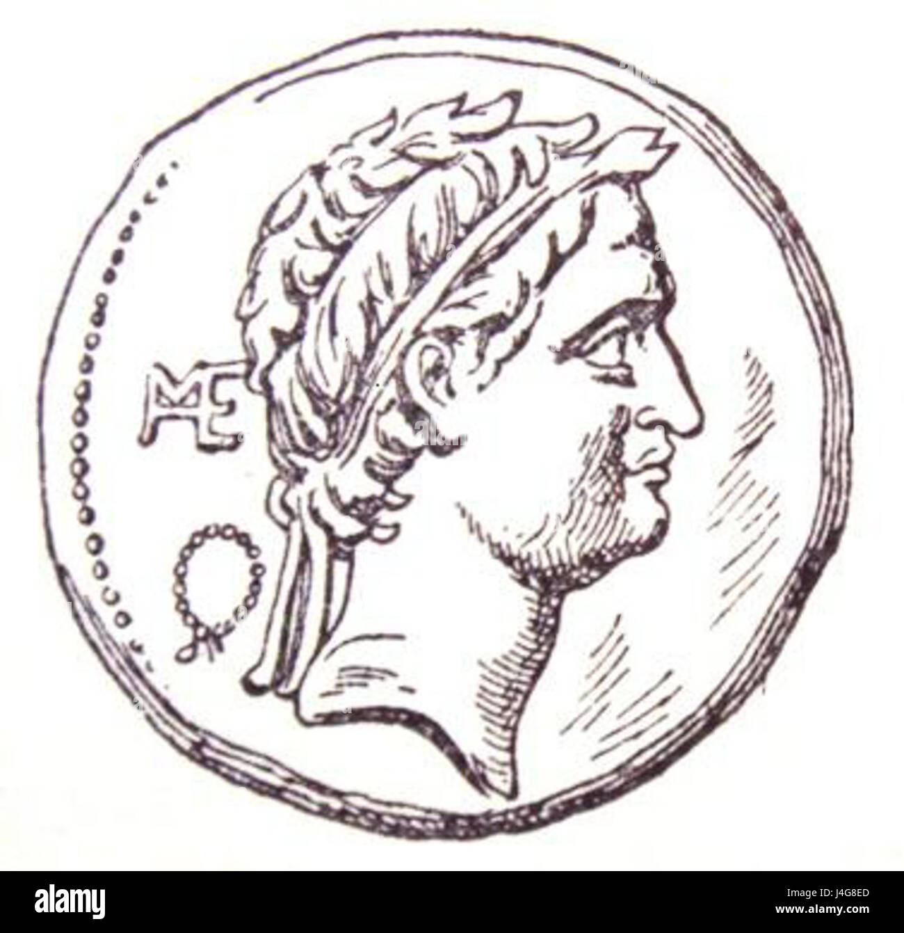 Le visage de la pièce de monnaie Séleucus IV fait référence à la ...