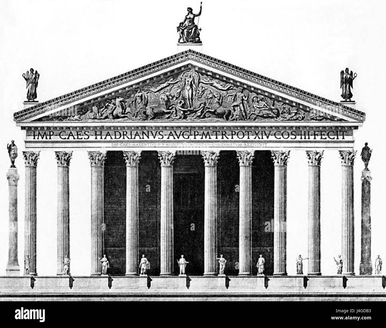 Le temple de Vénus à Rome, construit sous le règne de l'empereur ...