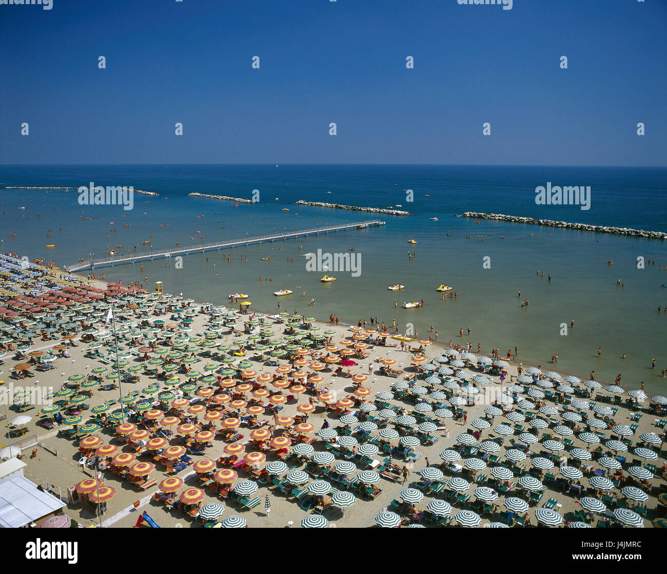 L'Italie, l'Emilie Romagne, Gatteo Mare, zones de baignade, plage, mer ...