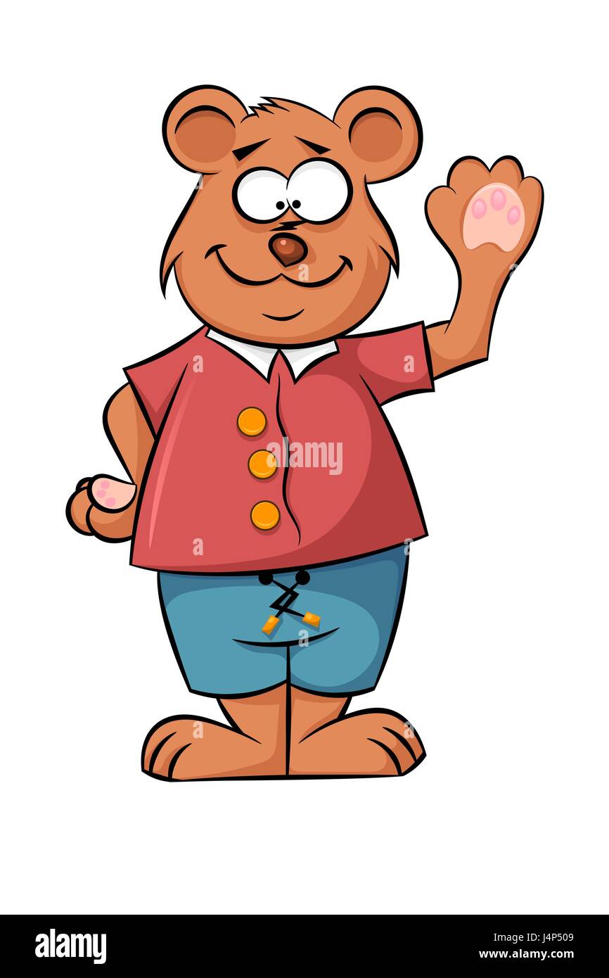 Happy Cute cartoon illustration de l'ours Image Vectorielle Stock - Alamy