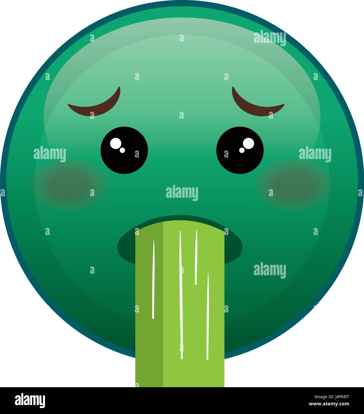 Face malade émoticône personnage kawaii Image Vectorielle Stock - Alamy