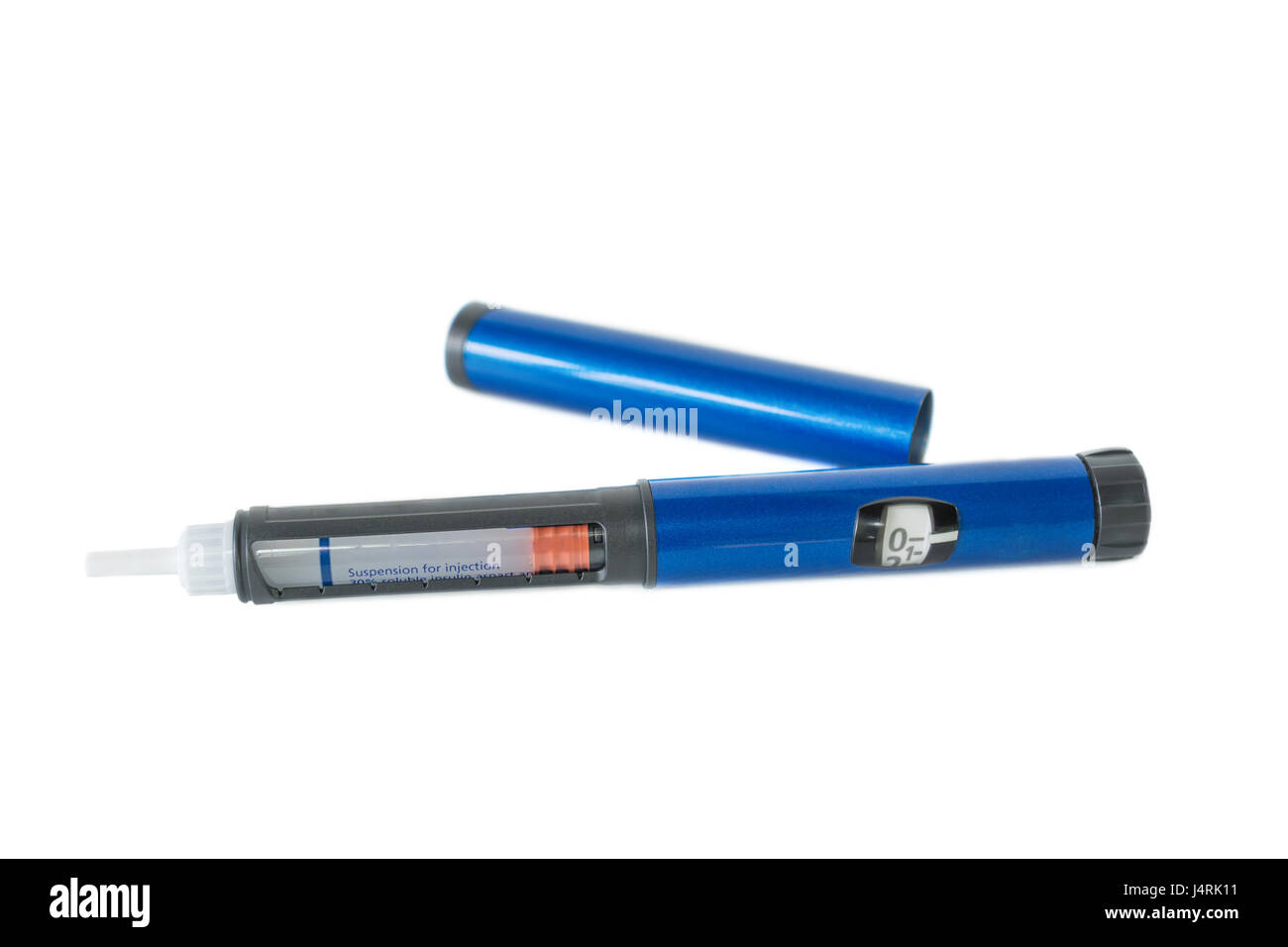Stylo injecteur d'insuline sur fond blanc Photo Stock - Alamy