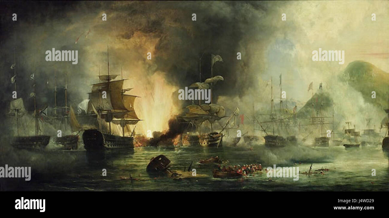 La bataille de Navarin le 20 octobre 1827 Photo Stock - Alamy