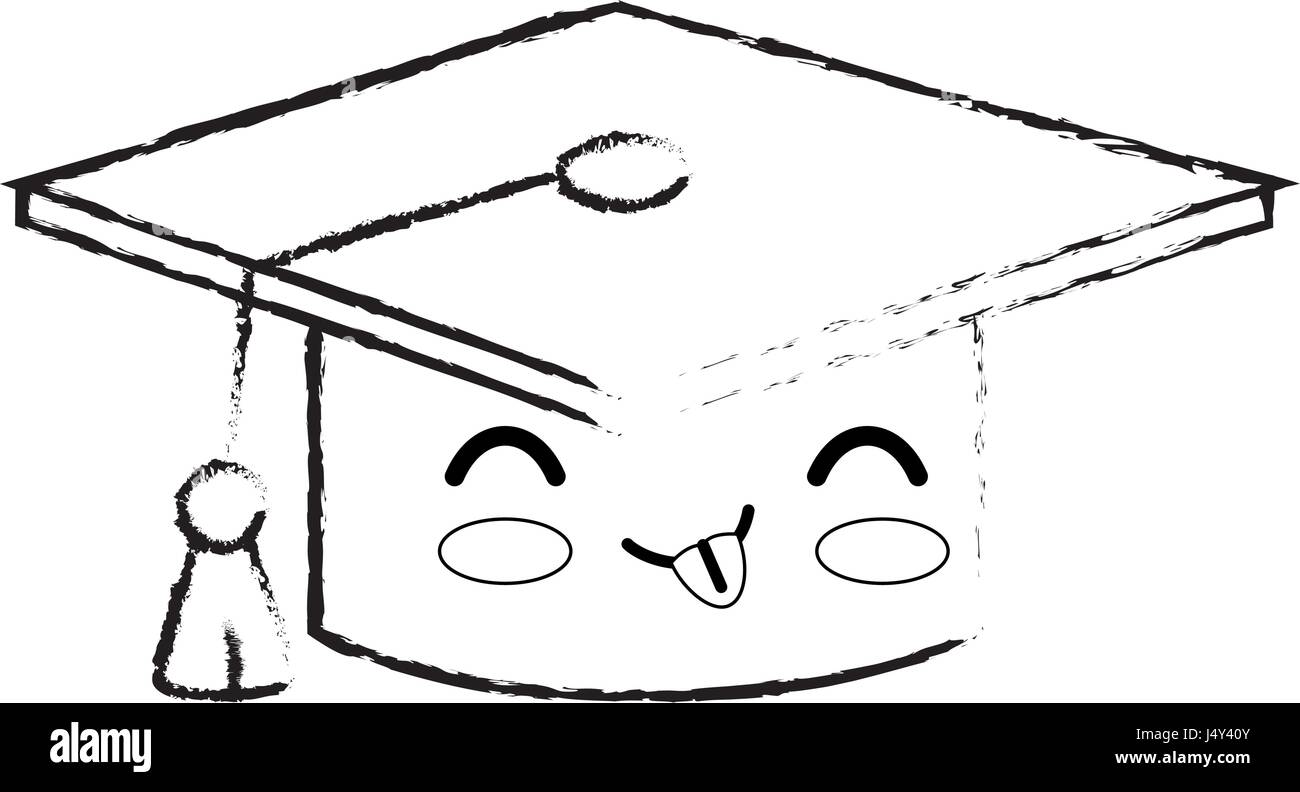 Kawaii graduation cap icon Banque de photographies et d’images à haute ...