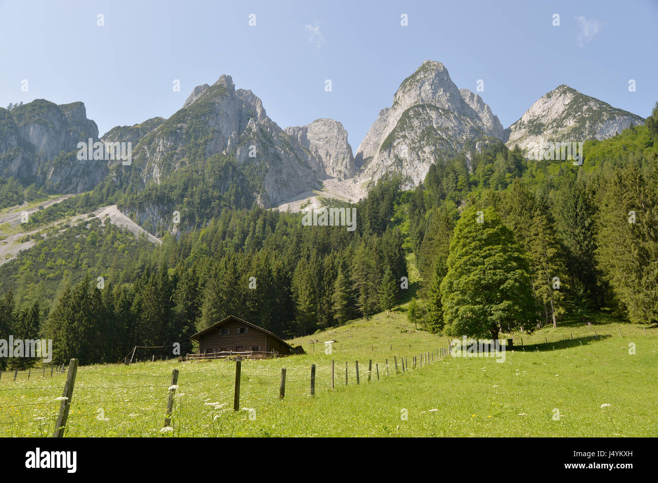 Montagne au lac Gosau (Vorderer Gosausee), Salzkammergut, Autriche ...
