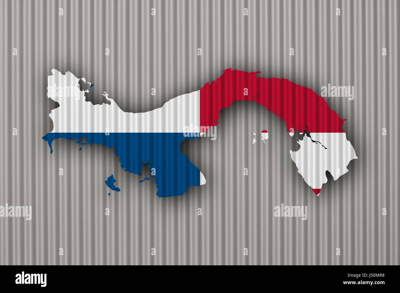 La carte et drapeau du Panama sur la tôle ondulée Photo Stock - Alamy