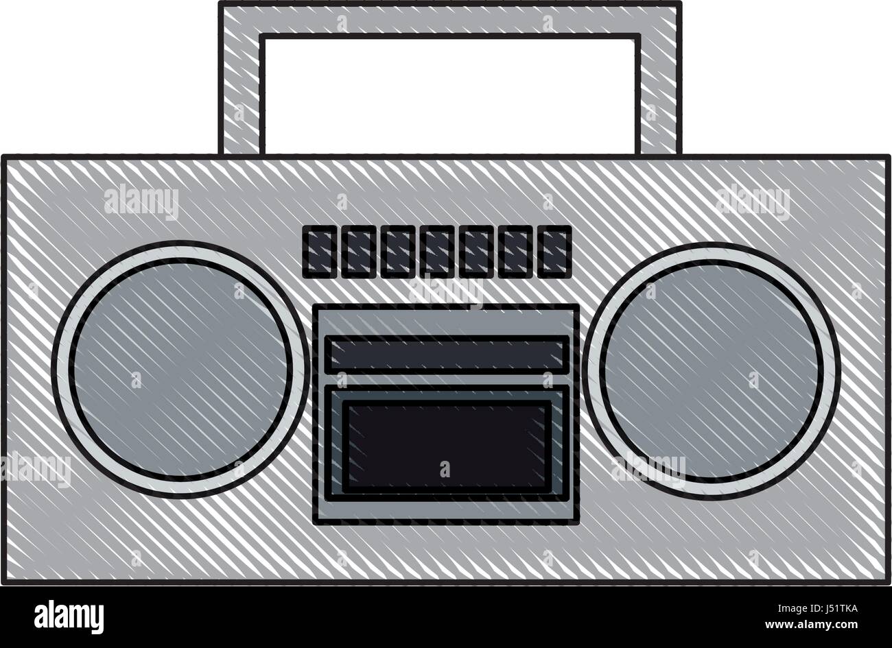 Jouer de la musique de la radio stéréo dessin retro Image Vectorielle ...