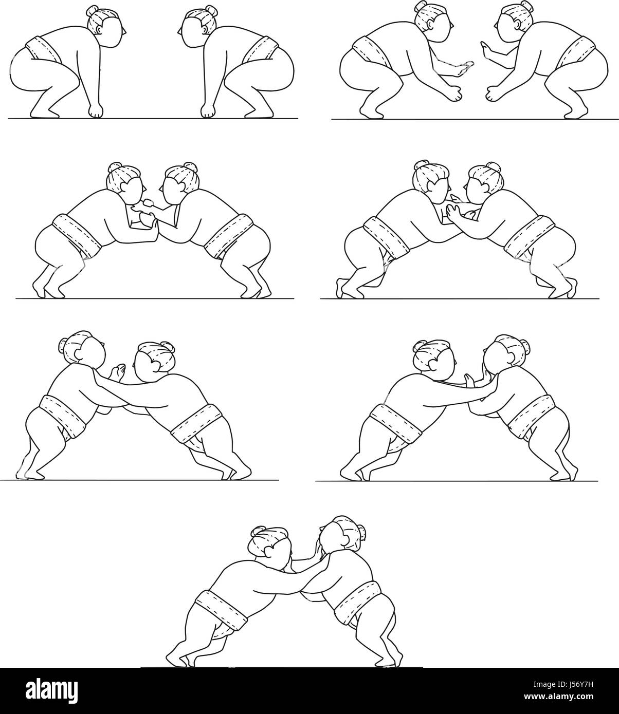 Sumo drawing Banque d'images vectorielles - Alamy