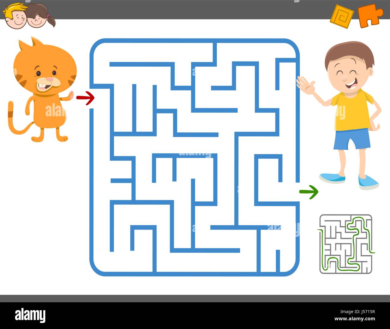 Cartoon Illustration de l'éducation ou de loisirs Labyrinthe Labyrinthe ...