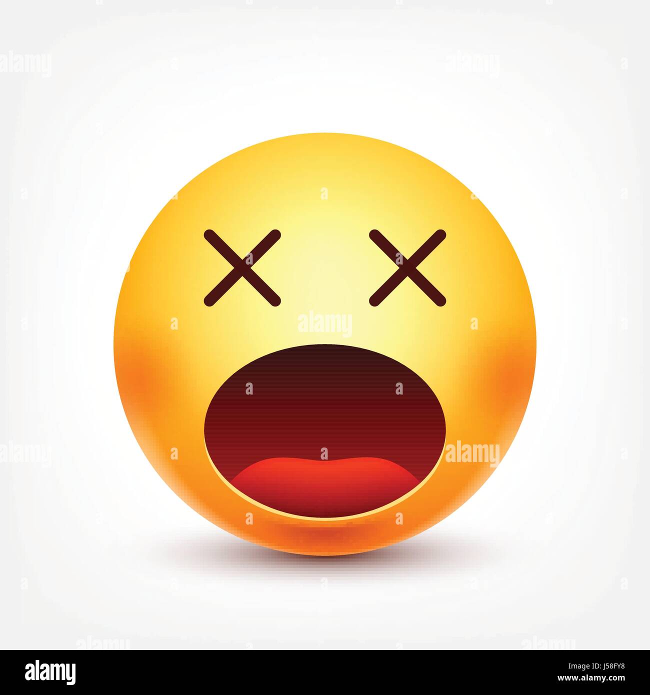 Smiley emoticon,avec les yeux fermés. Avant jaune avec des émotions. L ...