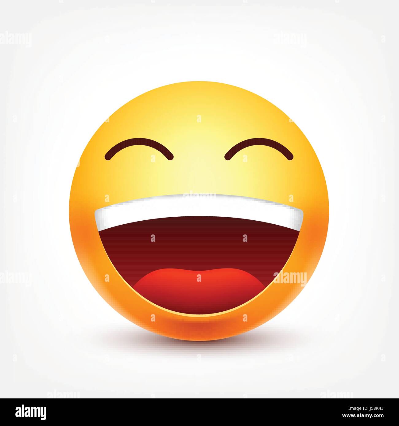 Smiley emoticon,rire. Avant jaune avec des émotions. L'expression du ...