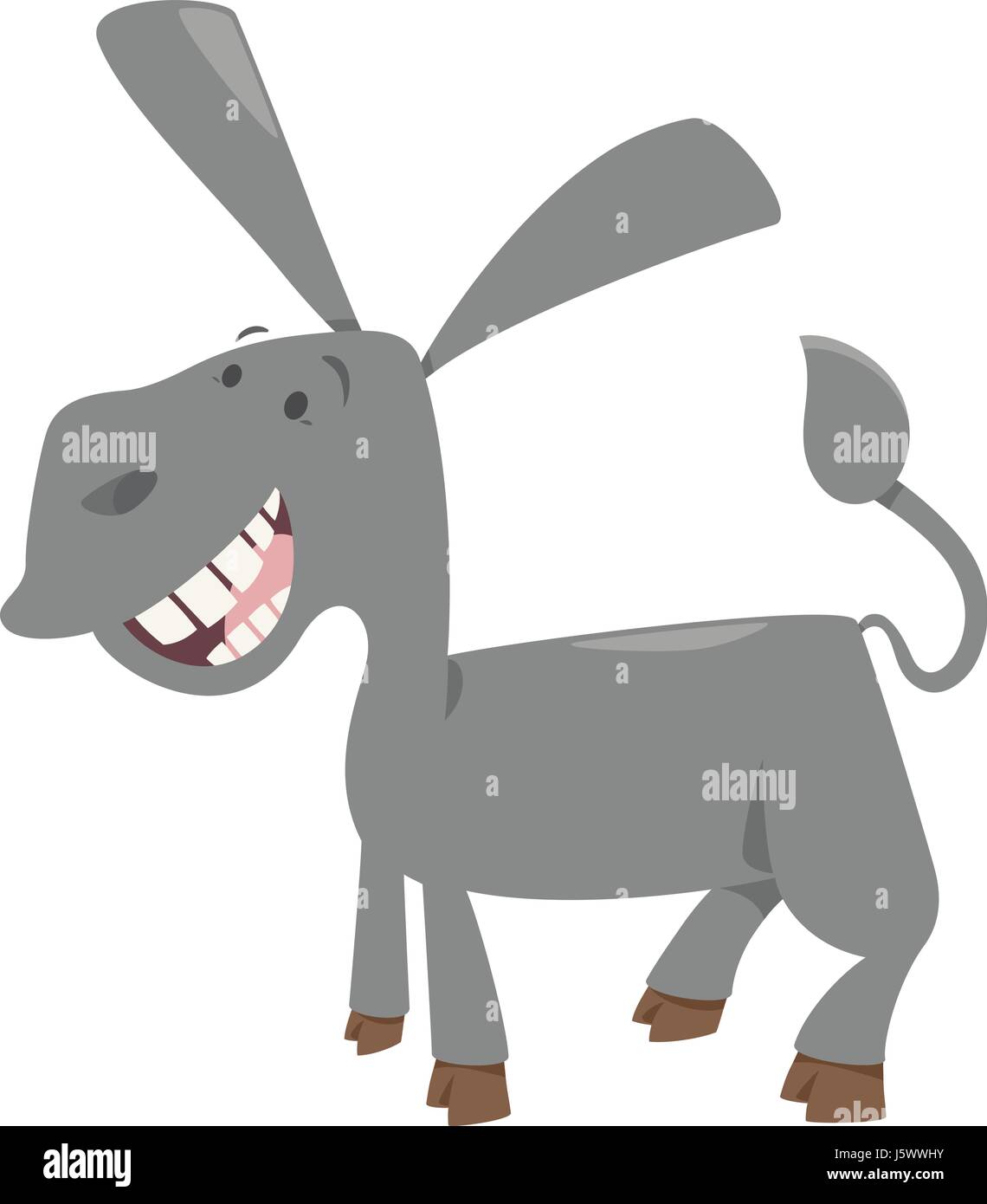 Cartoon illustration du caractère des animaux de ferme de l'Âne heureux ...