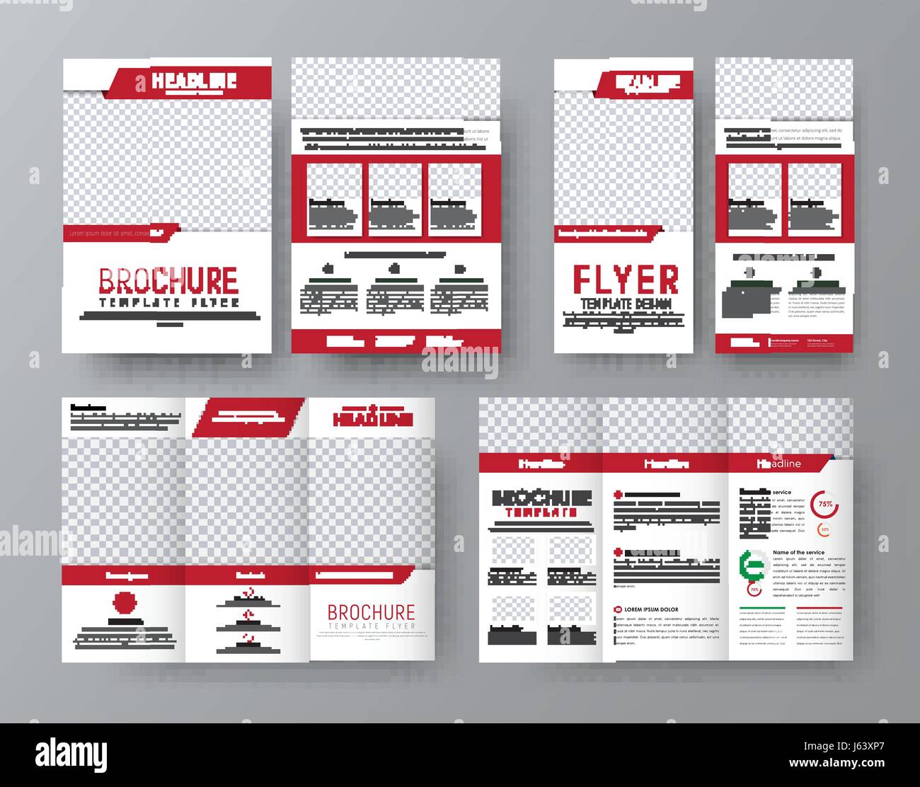 Avant et arrière de conception brochure pliable, A4 flyer et d'un petit ...