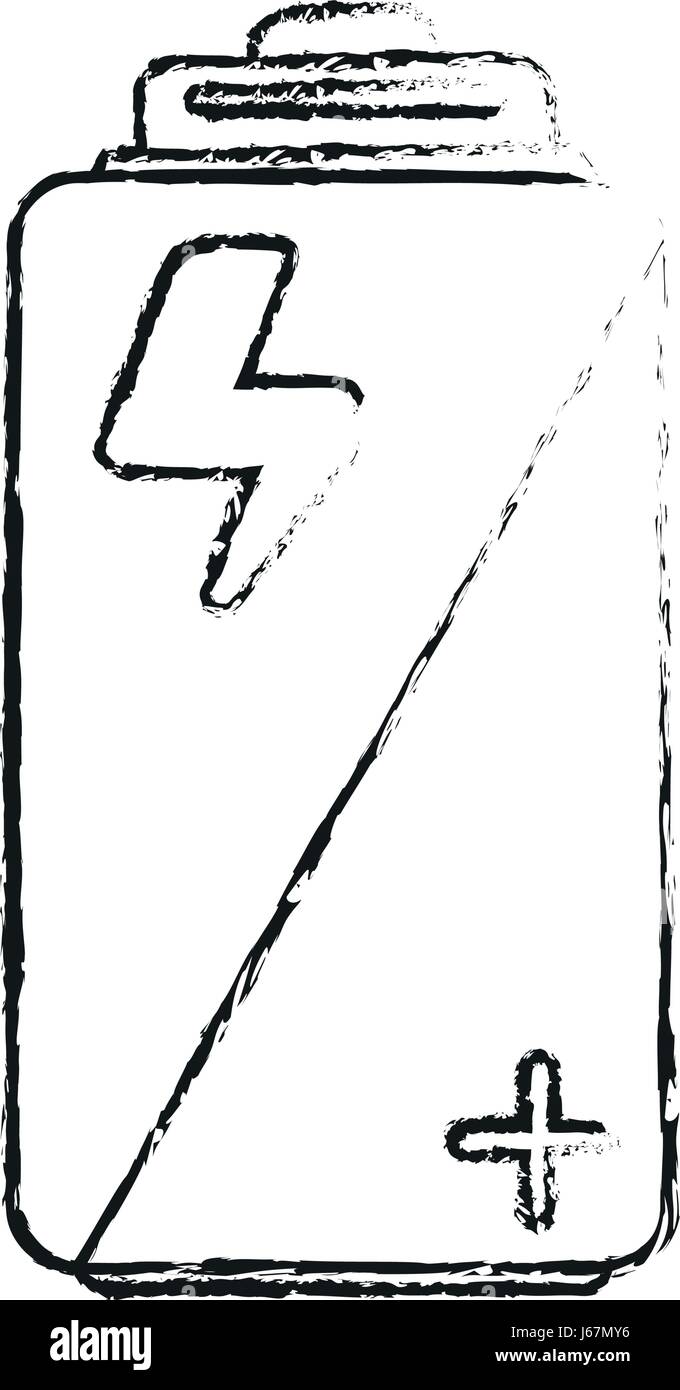 La silhouette d'une image brouillée électricité pile alcaline de dessin ...