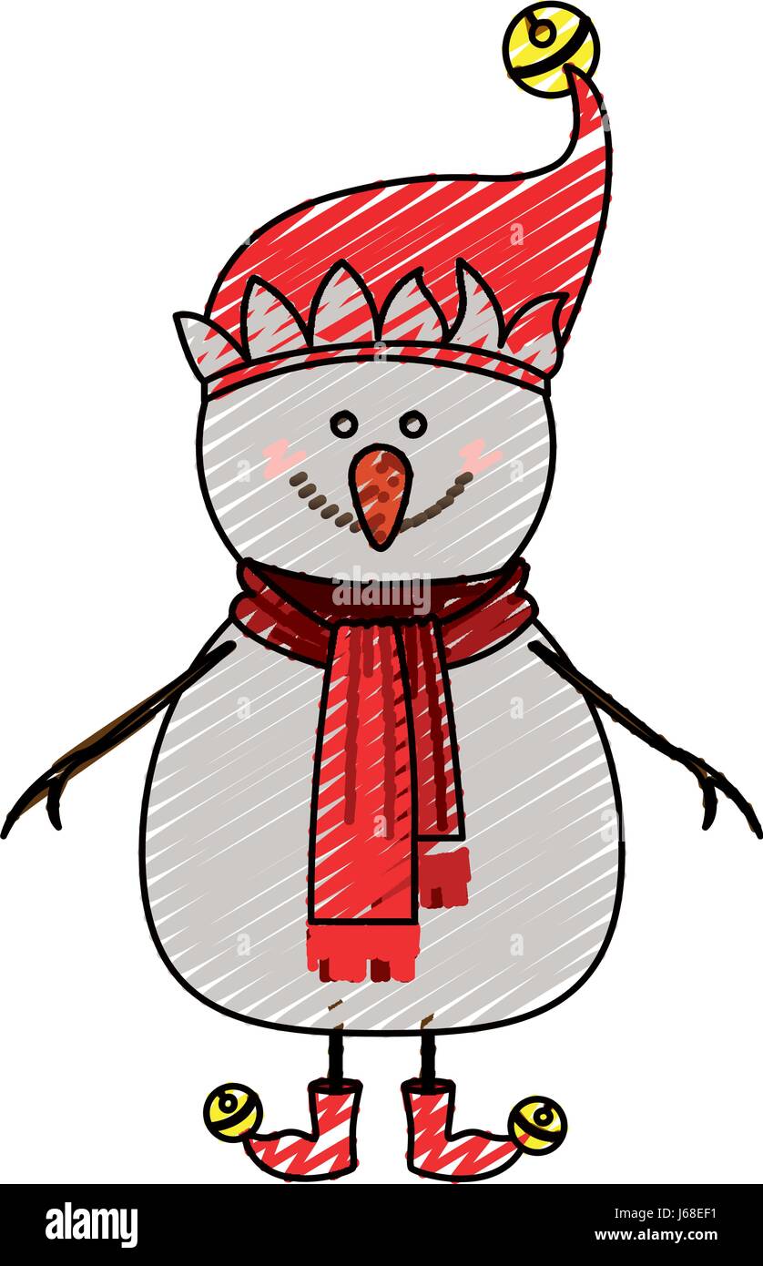 Couleurs cartoon bande de bonhomme à tête rouge et un foulard et des ...