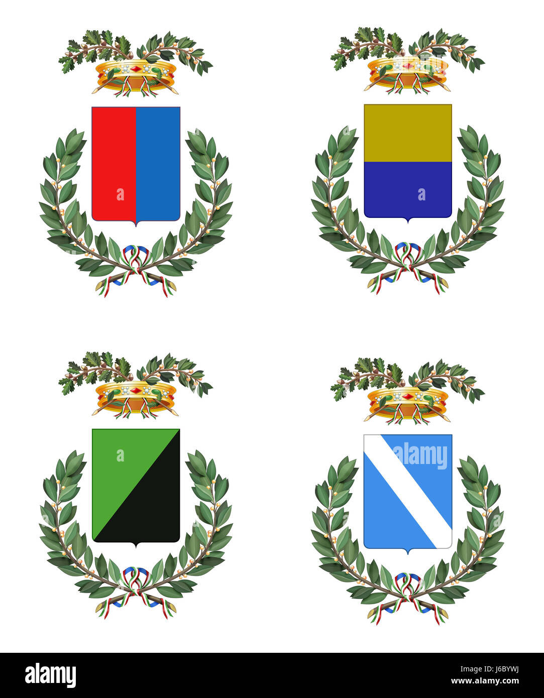 Bouclier héraldique province italienne quitte l'Europe de la couronne ...