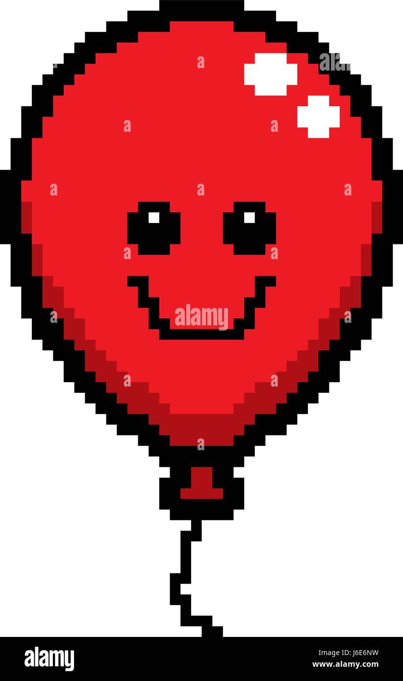 Une illustration d'un ballon en souriant un 8-bit style dessin animé ...