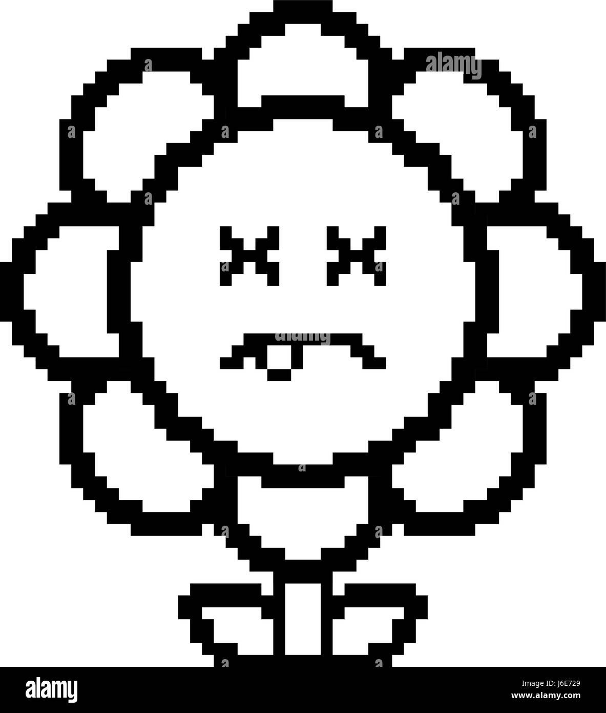 Une illustration d'une fleur à la mort dans un 8-bit style dessin animé ...