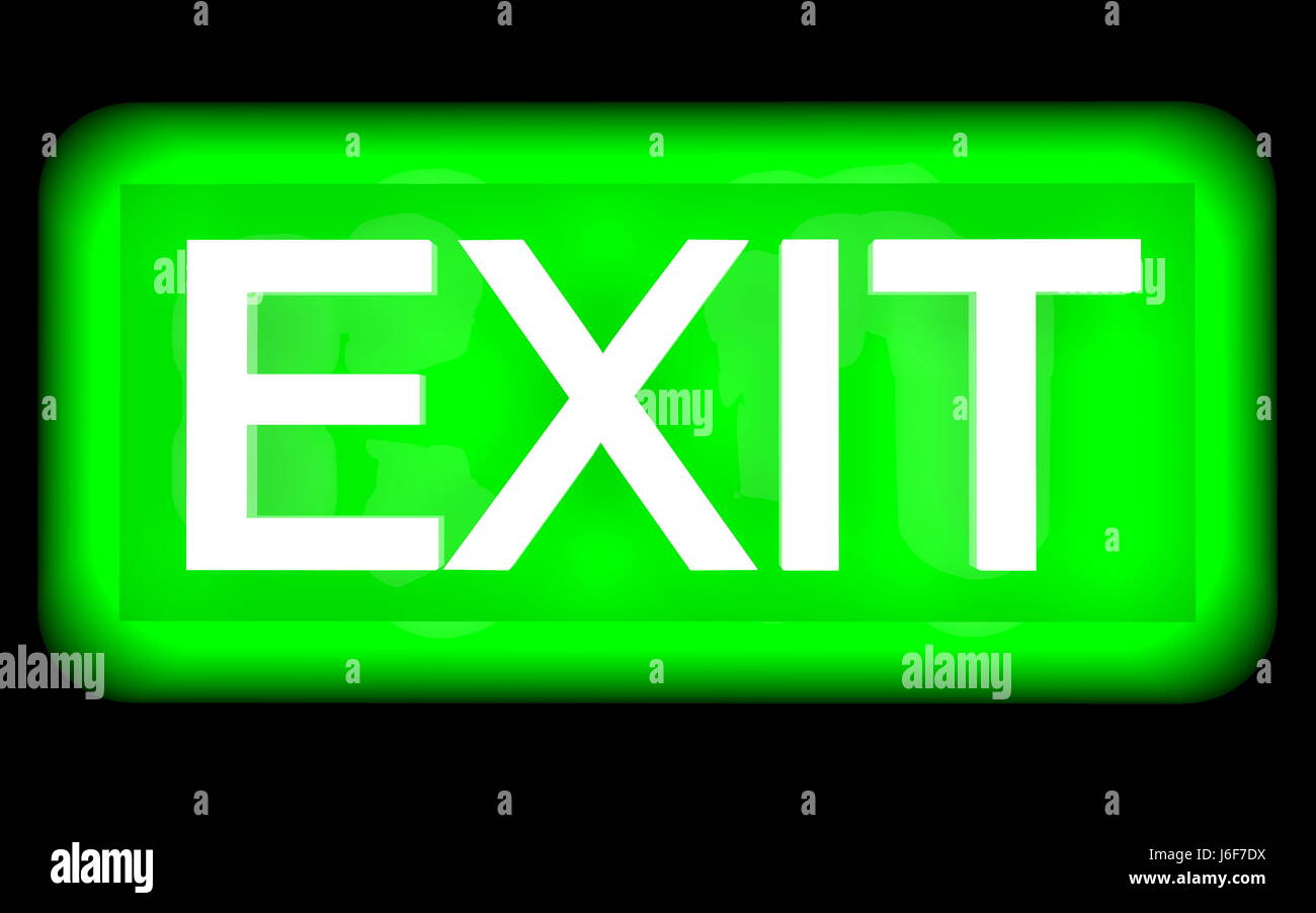 Emergency exit neon sign Banque de photographies et d’images à haute ...