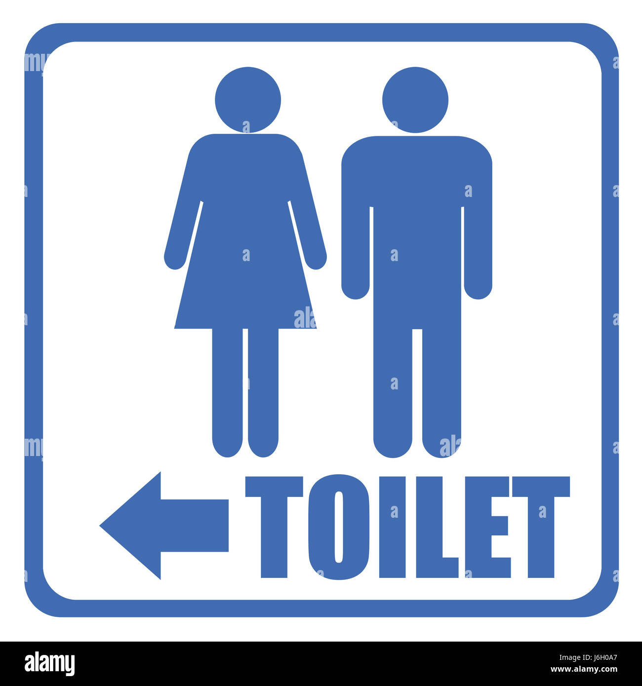 Toilettes isolé bleu flèche signe femme femmes homme hommes toilettes ...