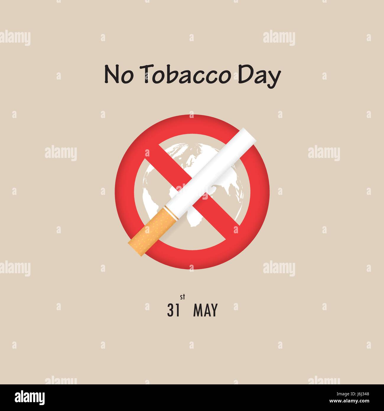 Carte du monde d'icône et de cesser de fumer sign.31 mai Journée ...