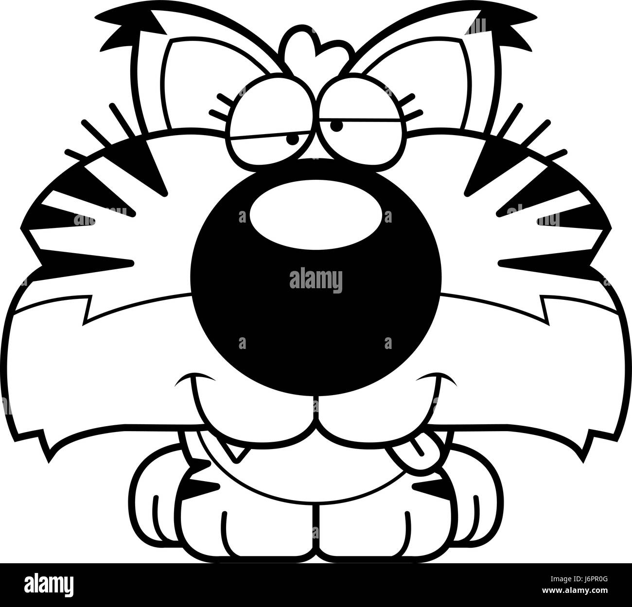 Une illustration d'un dessin animé avec un lynx cub expression goofy ...