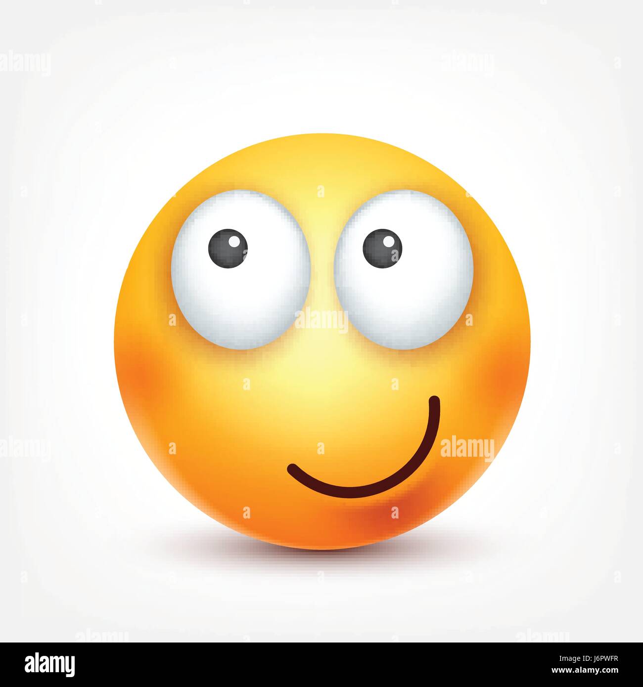 Smiley souriant,émoticône. Avant jaune avec des émotions. L'expression ...