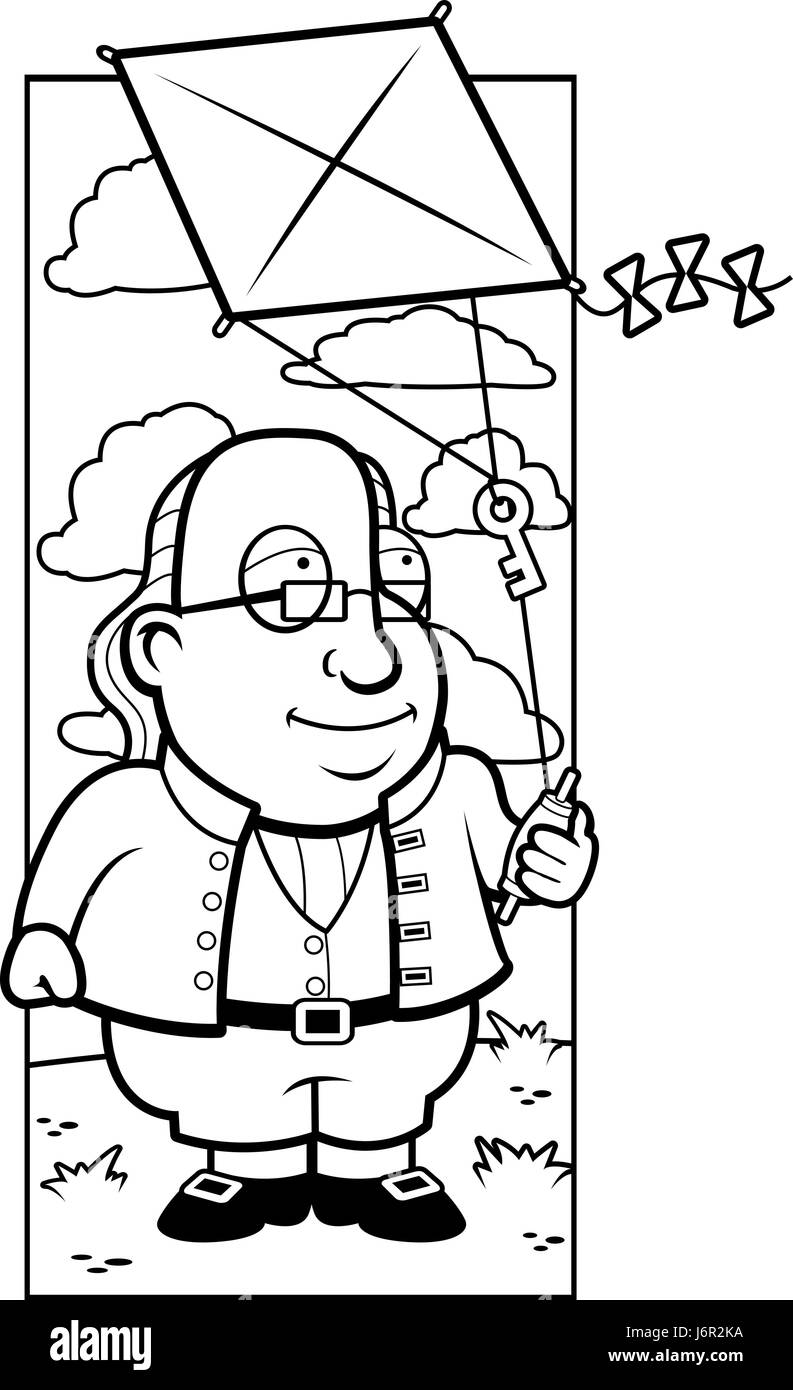 Benjamin franklin son cerf volant Banque d'images vectorielles - Alamy