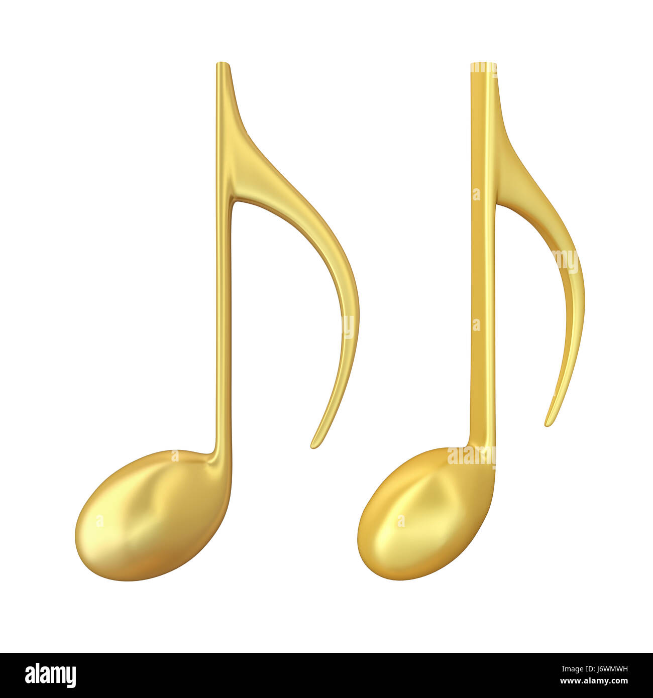 Notes de musique dorées Banque d'images détourées - Alamy