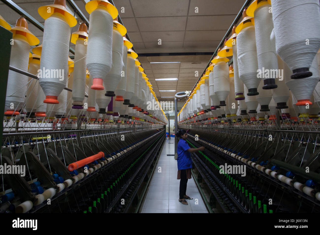 Femmes travaillant la filature du coton Banque de photographies et d ...